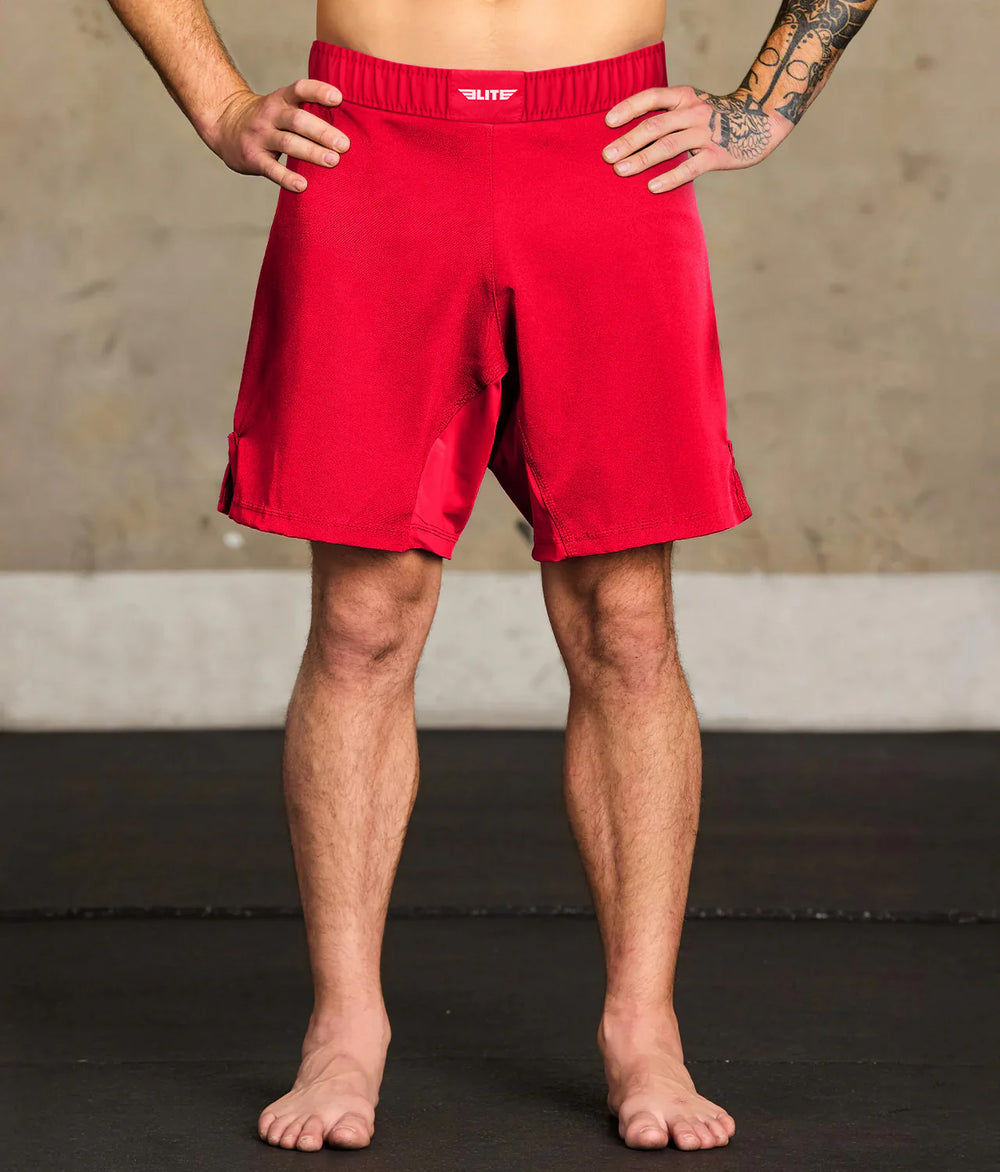 Elite Black Jack Series Red Mens No Gi Jiu Jitsu Shorts - EliteSports