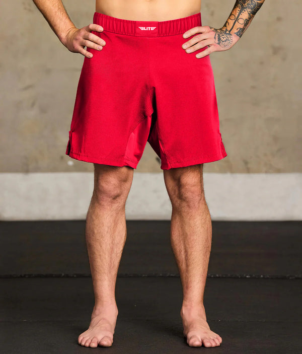 Elite Black Jack Series Red Mens No Gi Jiu Jitsu Shorts - EliteSports