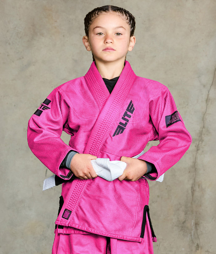 Elite Sports Core Preshrunk Pink Kids Brazilian Jiu Jitsu BJJ Gi With ...