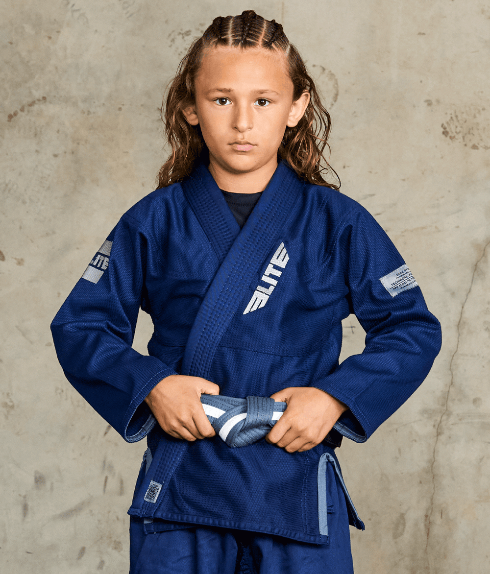 Elite Core Green Kids BJJ Gi w/ Free Belt, Preshrunk Jiu Jitsu Gi