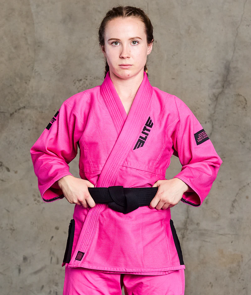 Elite Core Pink Womens BJJ Gi w/ Free Belt, Preshrunk Jiu Jitsu Gi