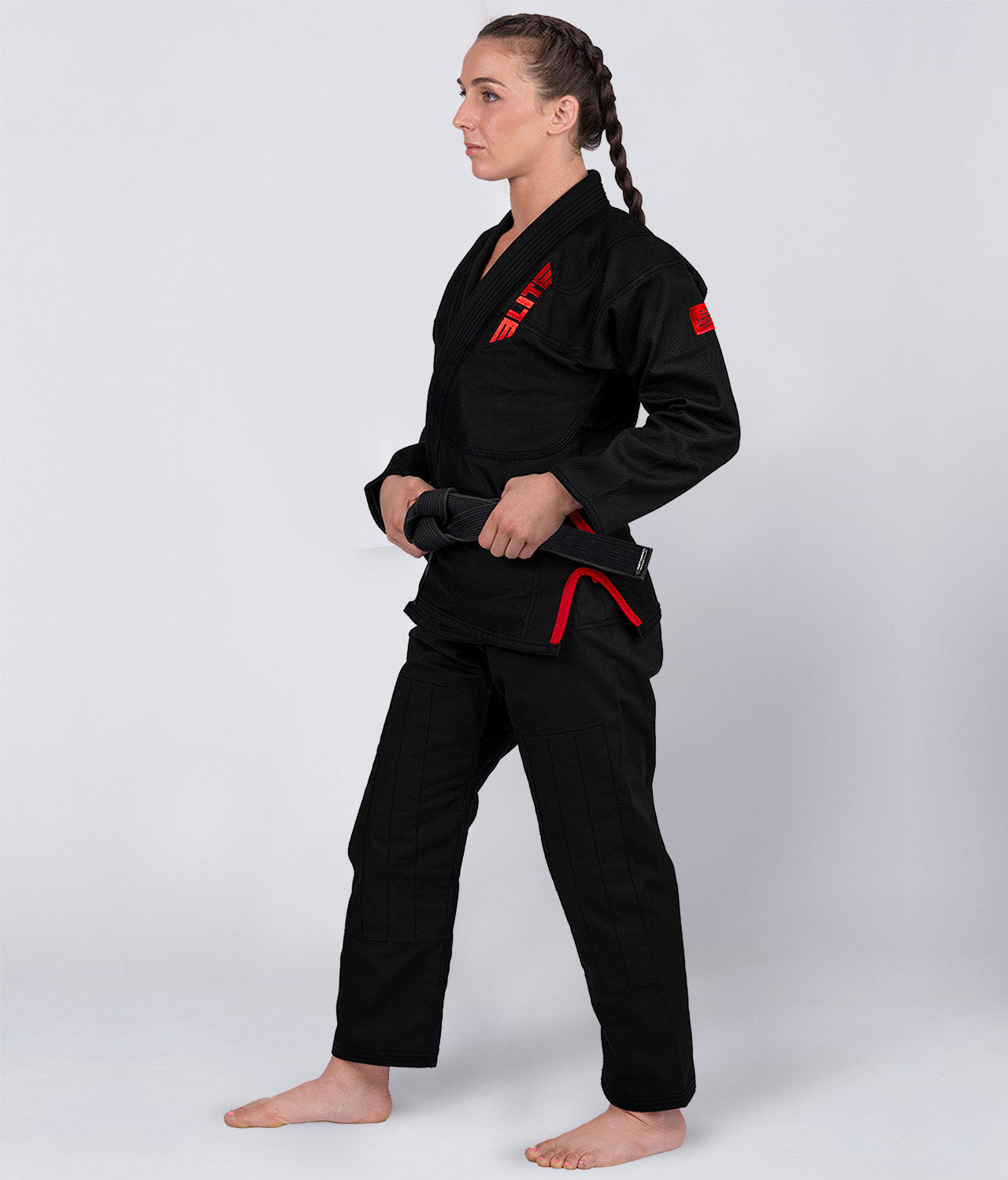 Elite Sports Lightweight Preshrunk Black Women Brazilian Jiu Jitsu BJJ ...