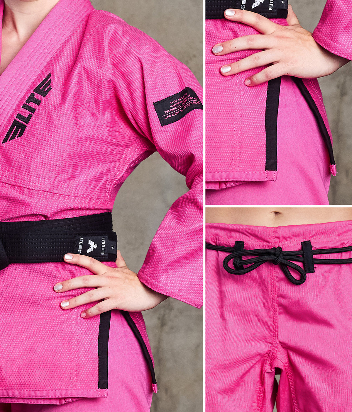 Elite Core Pink Womens BJJ Gi w/ Free Belt, Preshrunk Jiu Jitsu Gi