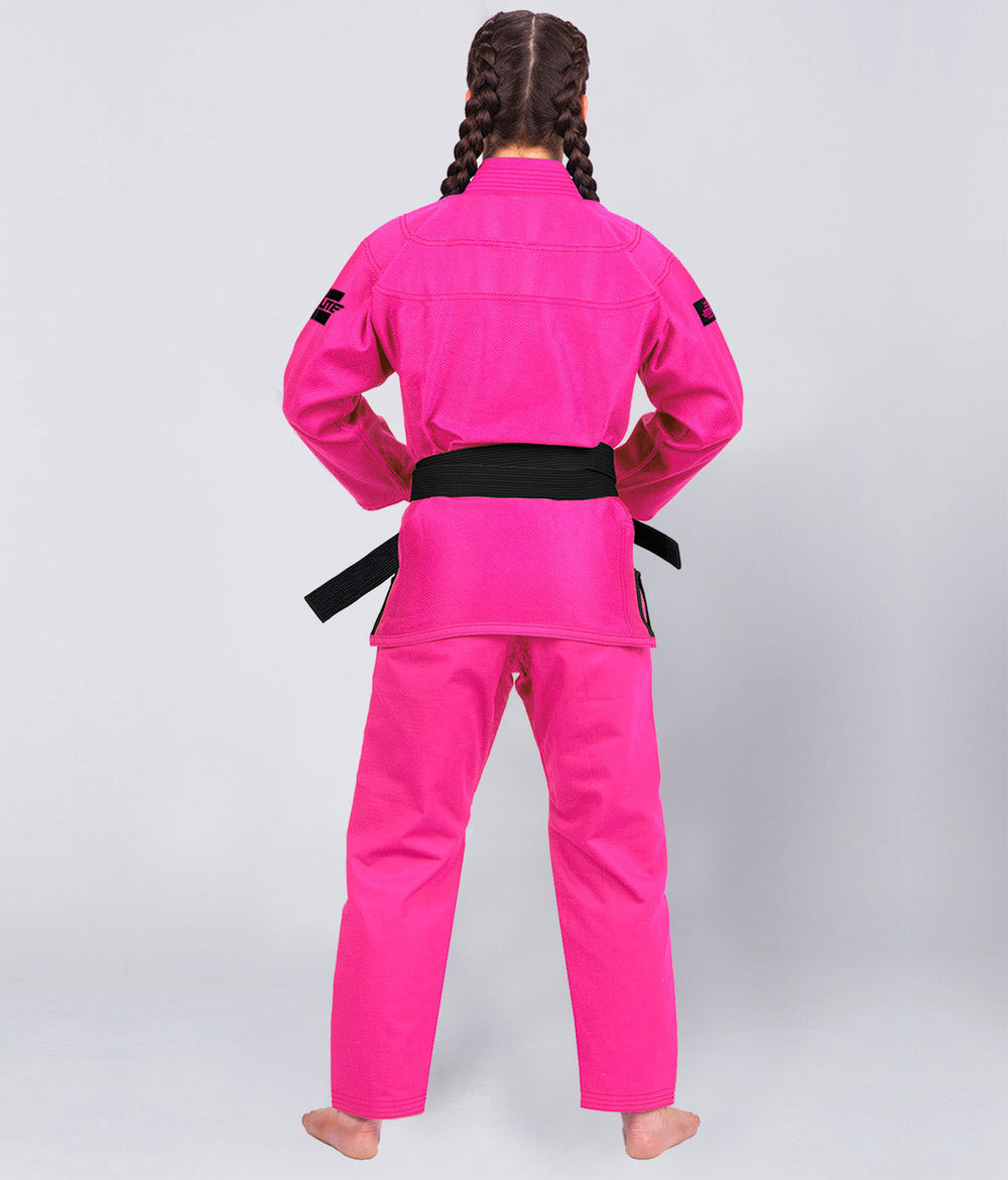 Elite Core Pink Womens BJJ Gi, Preshrunk Jiu Jitsu Gi with Free Belt ...