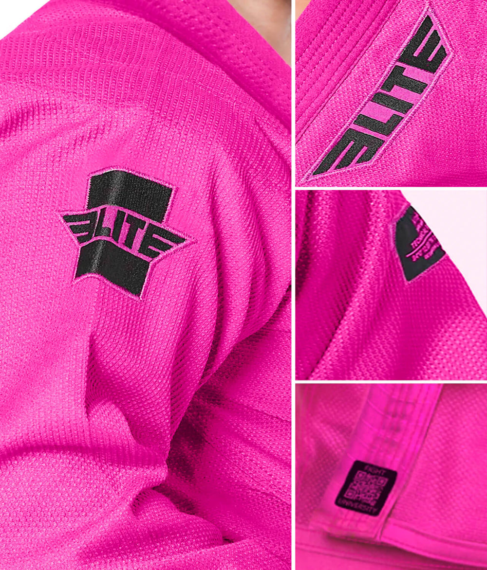 Elite Core Pink Womens BJJ Gi, Preshrunk Jiu Jitsu Gi with Free Belt ...