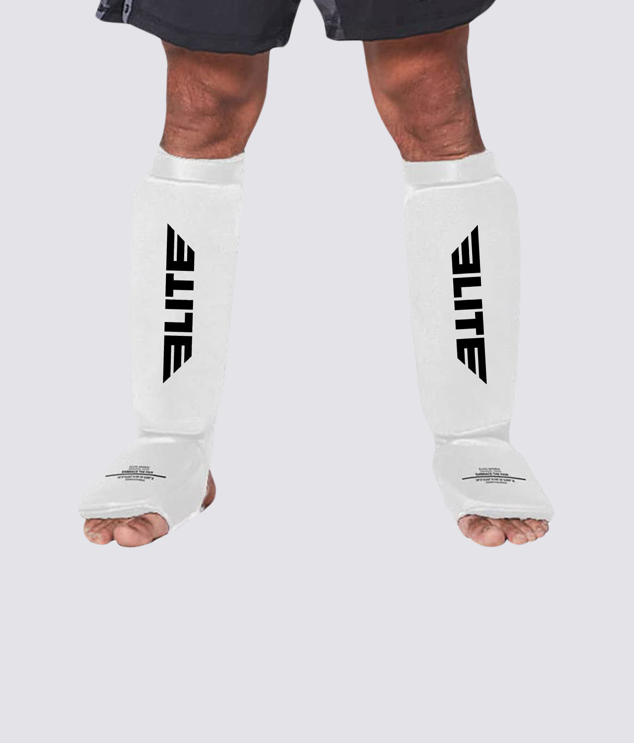 Elite Sports Standard White Wrestling Shin Guards - Elite Sports
