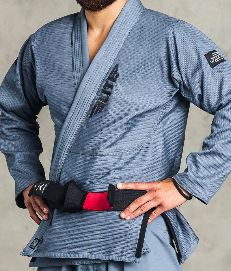 Elite Core Gray Mens BJJ Gi w/ Free Belt, Preshrunk Jiu Jitsu Gi
