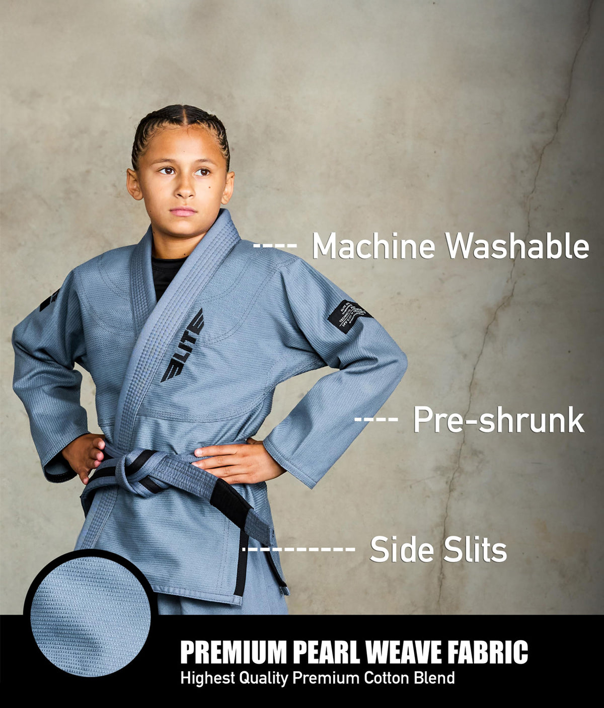 Elite Black Jack Series Black Kids No Gi Jiu Jitsu Shorts - EliteSports