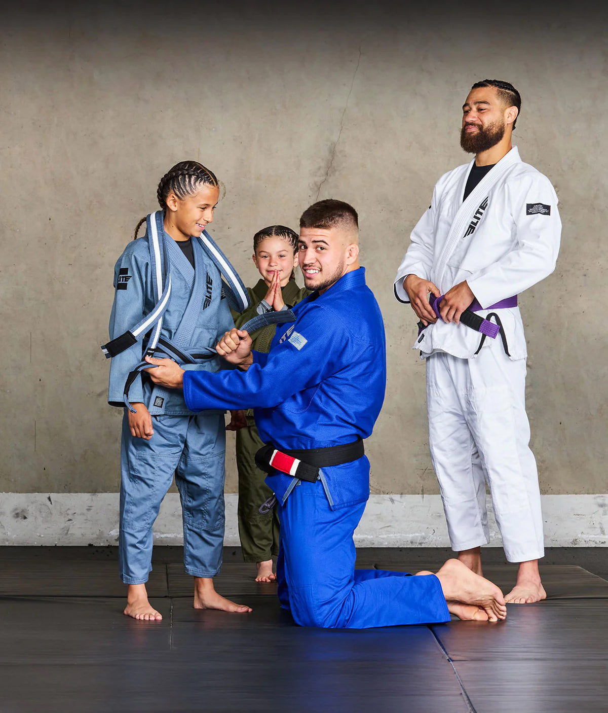 Elite Core Gray Kids BJJ Gi w/ Free Belt, Preshrunk Jiu Jitsu Gi