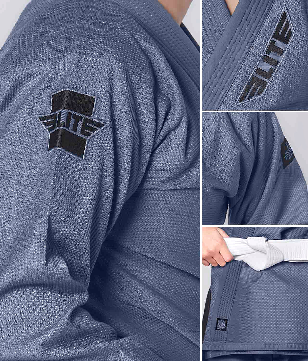 Elite Core Gray Kids BJJ Gi, Preshrunk Jiu Jitsu Gi with Free Belt ...