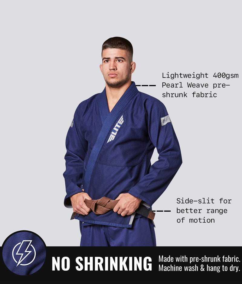 Elite Core Navy Adults BJJ Gi, Preshrunk Jiu Jitsu Gi with Free Belt ...