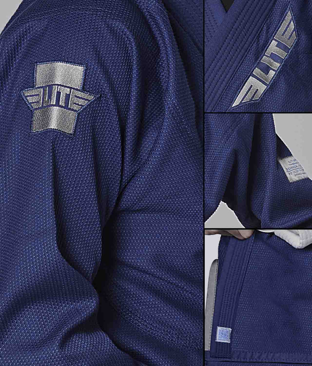 Elite Core Navy Kids BJJ Gi, Preshrunk Jiu Jitsu Gi with Free Belt ...