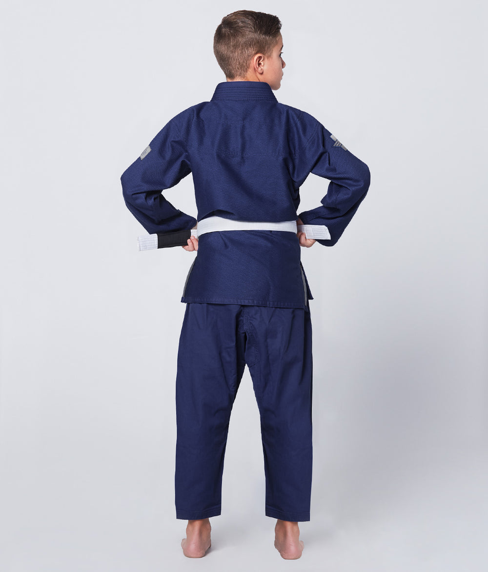 Elite Core Navy Kids BJJ Gi, Preshrunk Jiu Jitsu Gi with Free Belt ...