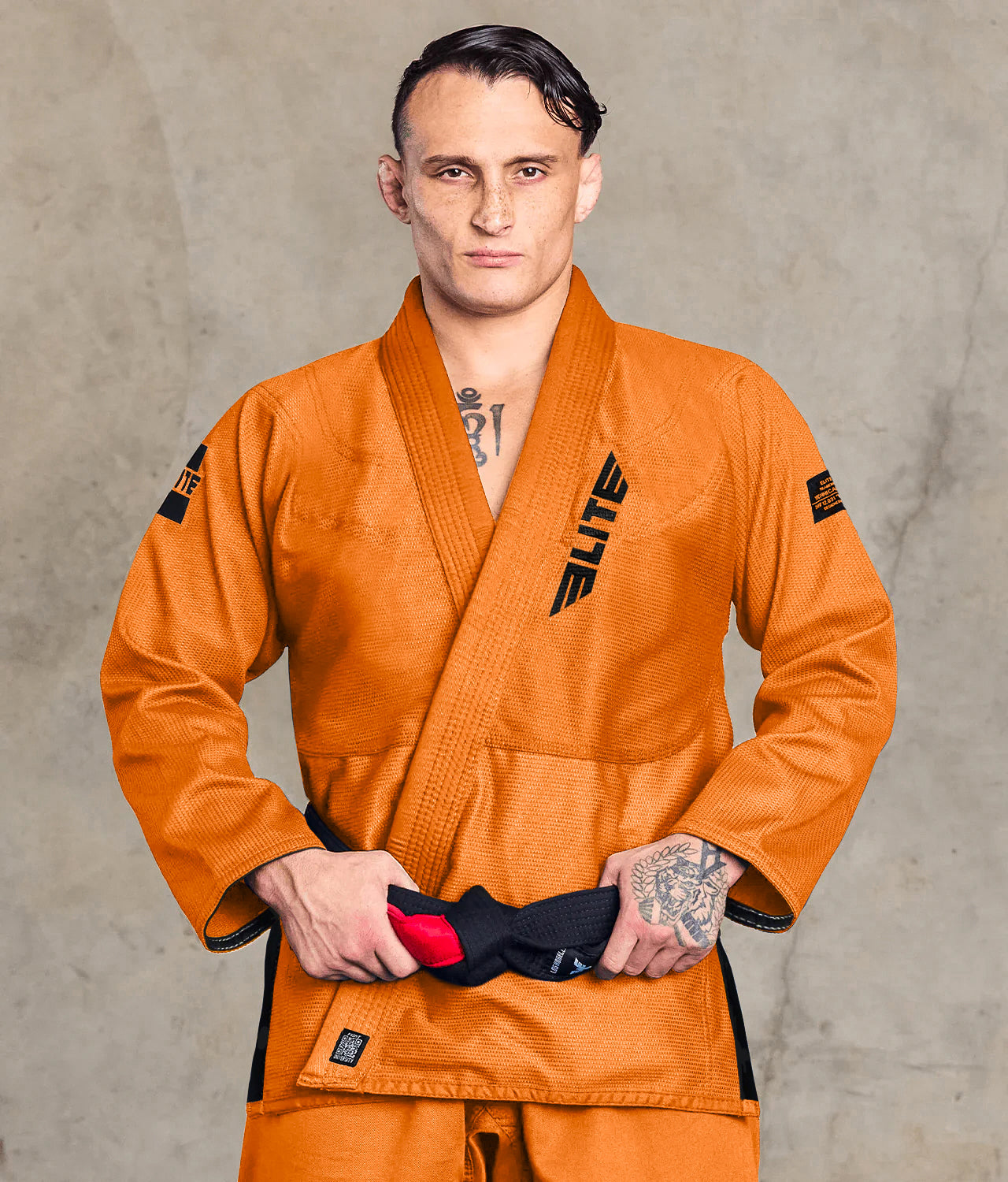 Elite Sports Core Orange Adults BJJ Gi w/ Free Belt, Preshrunk Jiu Jitsu Gi