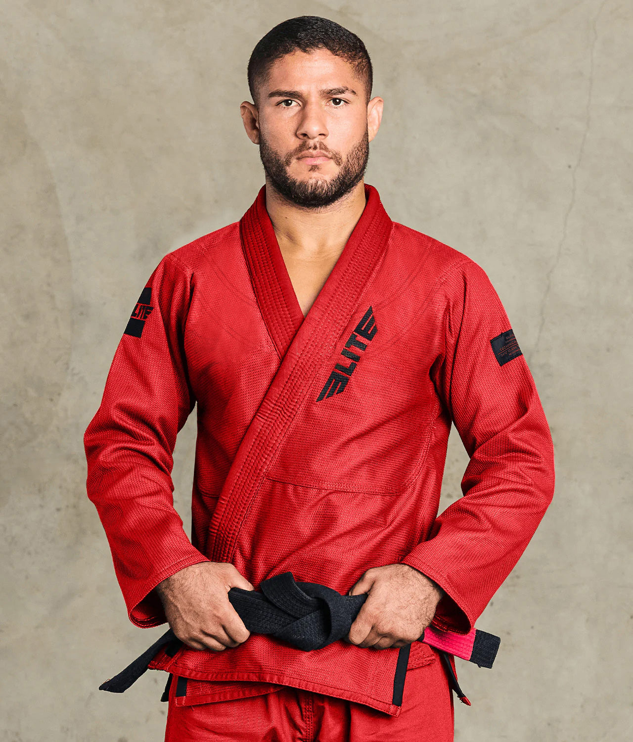 Elite Core Red Mens BJJ Gi w/ Free Belt, Preshrunk Jiu Jitsu Gi