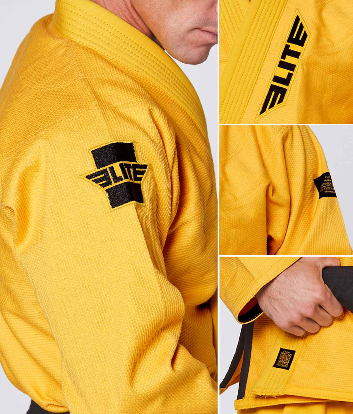 Elite Core Yellow Adults BJJ Gi, Preshrunk Jiu Jitsu Gi with Free Belt ...