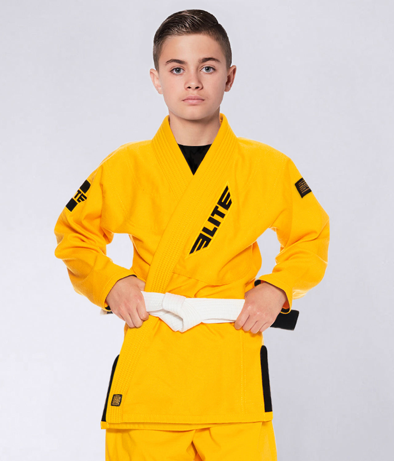 Elite Core Yellow Kids BJJ Gi, Preshrunk Jiu Jitsu Gi with Free Belt ...