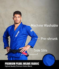 Elite Core Blue Adults BJJ Gi w/ Free Belt, (Pack of 3) Jiu Jitsu Gi