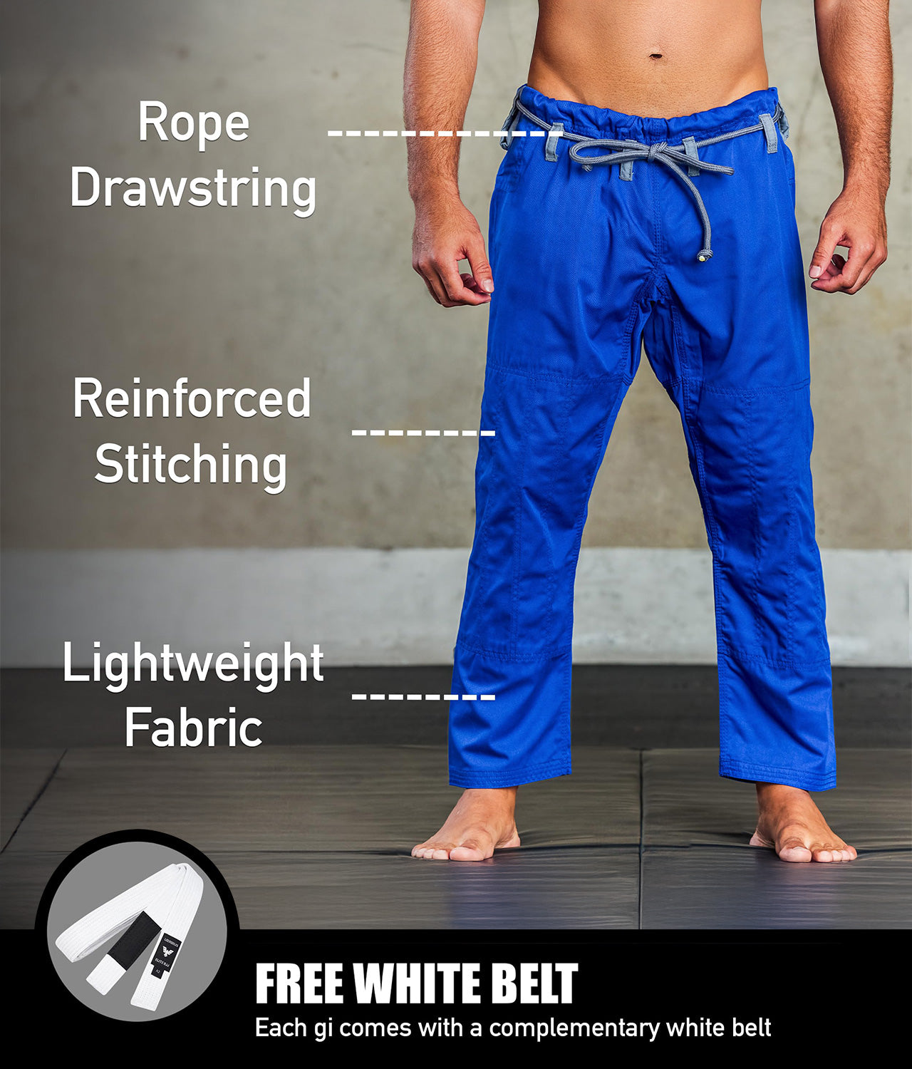 Elite Core Blue Adults BJJ Gi w/ Free Belt, (Pack of 3) Jiu Jitsu Gi