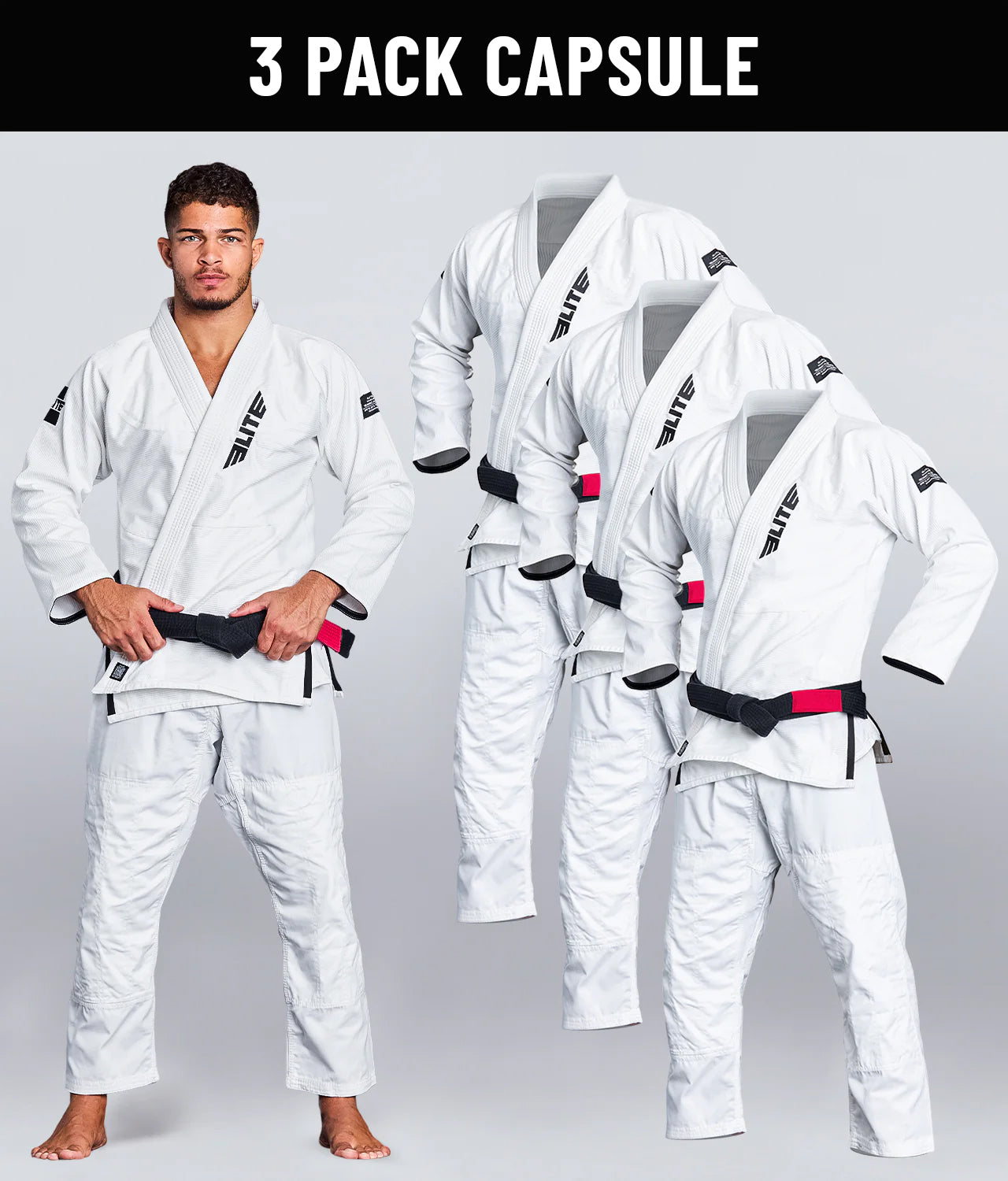 Elite Core Blue Adults BJJ Gi w/ Free Belt, (Pack of 3) Jiu Jitsu Gi