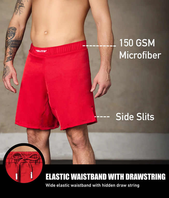 Elite Black Jack Series Red Mens No Gi Jiu Jitsu Shorts - EliteSports
