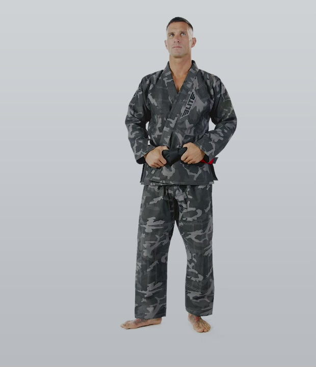 Elite Core Gray Camo Adults BJJ Gi, Preshrunk Jiu Jitsu Gi with Free ...