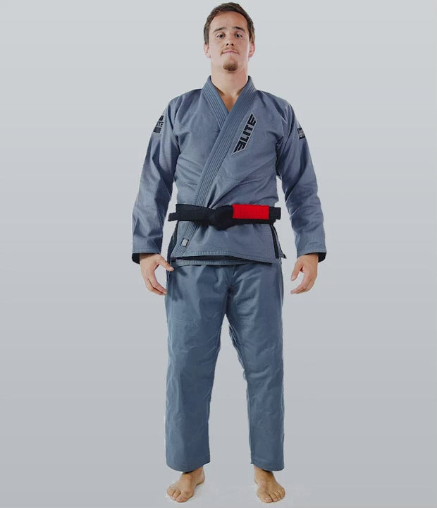 Elite Core Gray Mens BJJ Gi, Preshrunk Jiu Jitsu Gi with Free Belt ...