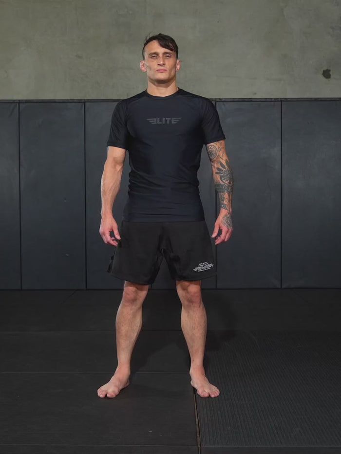 Elite Sports Standard Black Short Sleeve Mens BJJ Rashguard (Pack of 3)
