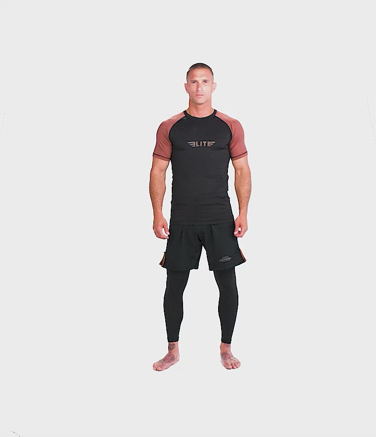 Elite Sports Standard Black/Brown Short Sleeve Brazilian Jiu Jitsu BJJ ...